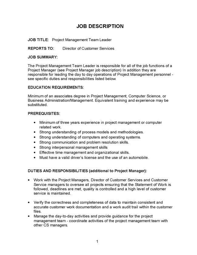 Program Management - Job Description Program Manager - Jobs Information ...