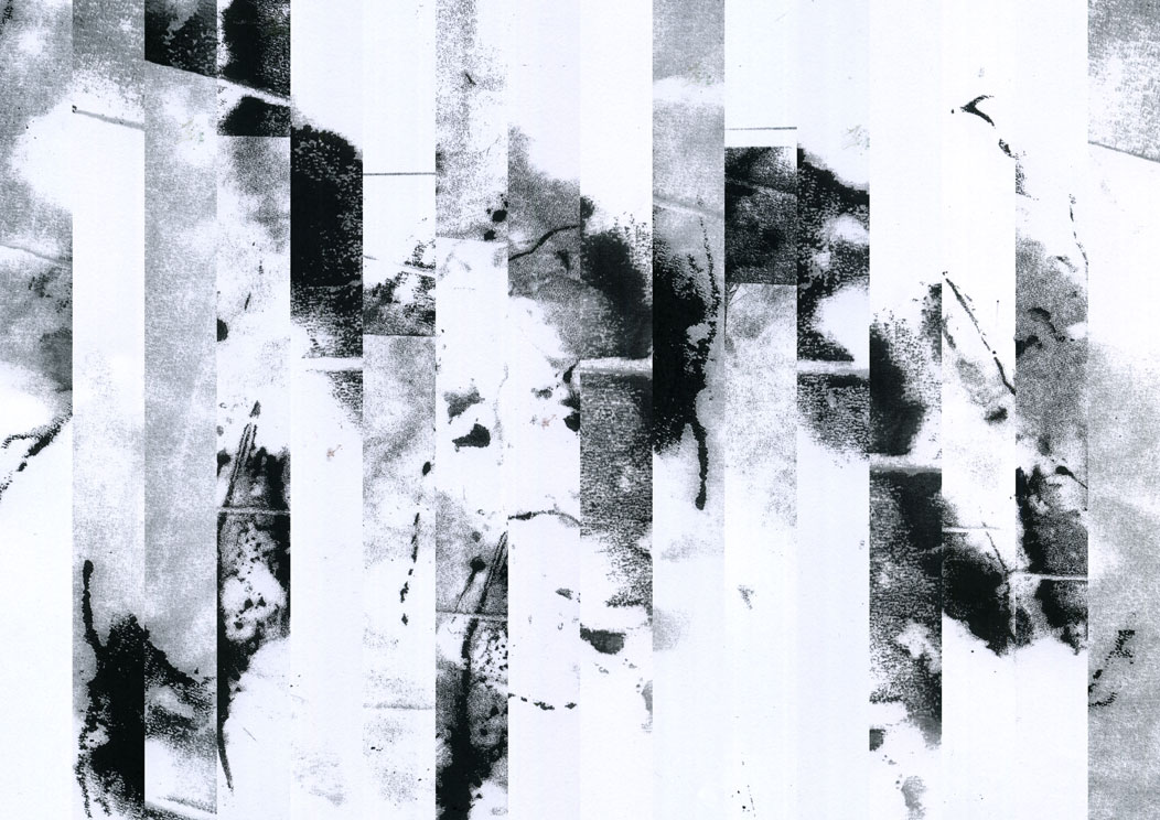 MC drawn: Texture composition 02: photocopied prints, ink