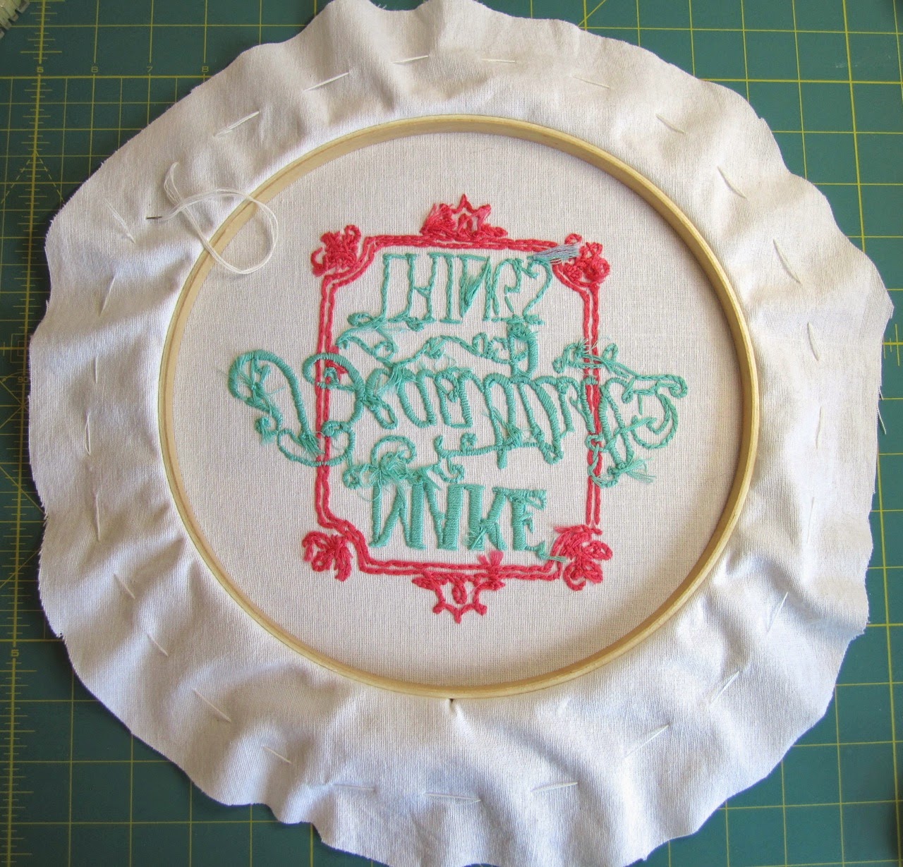 A Few Threads Loose: Quickie Tutorial: How to frame your embroidery.