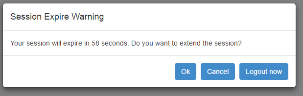 Session Expiration Time out Popup using jquery