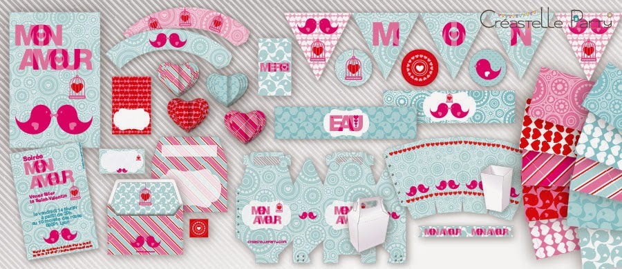 Créastelle Party: Sweet table Saint Valentin Love birds