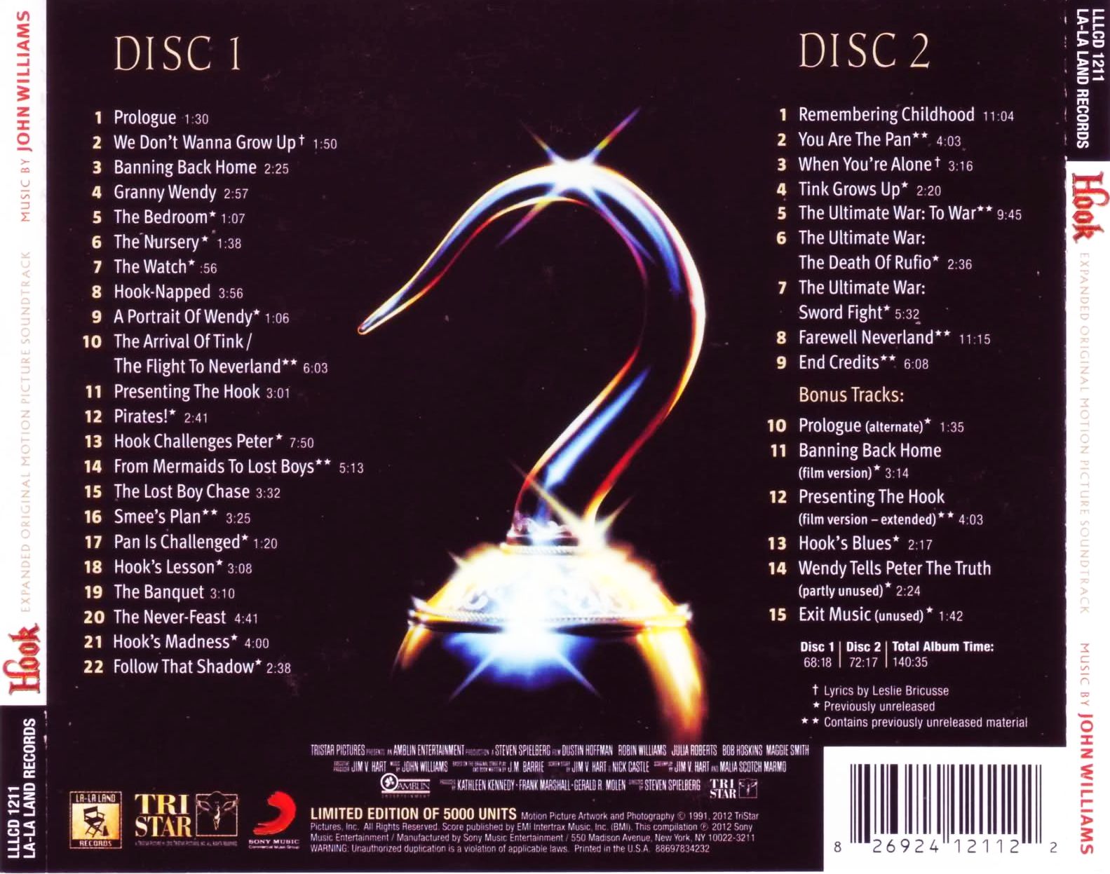 Music Of My Soul: John Williams-1991-Hook Expanded(2CD-2012 Edition-La ...