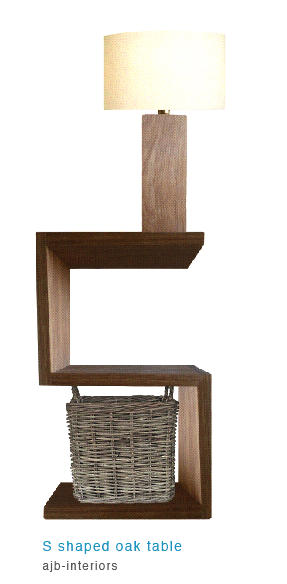 ajb interiors: Oak S shaped side table
