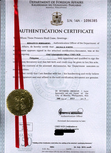 the viewing deck: DFA Red Ribbon Authentication Process