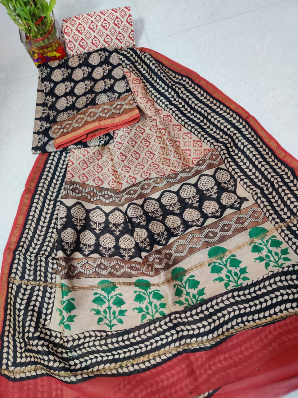 Chanderi silk dress materials