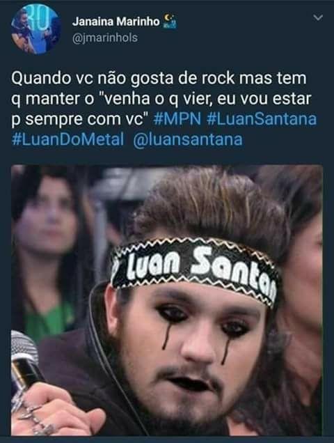 CLARABOIA: Luan Santana vira metaleiro e internet explode em memes até ...