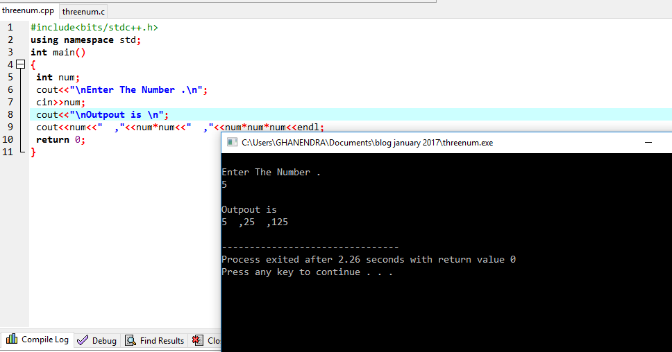 C Program To Read Integer N And Print First Three Powers N 1 N 2 N 3