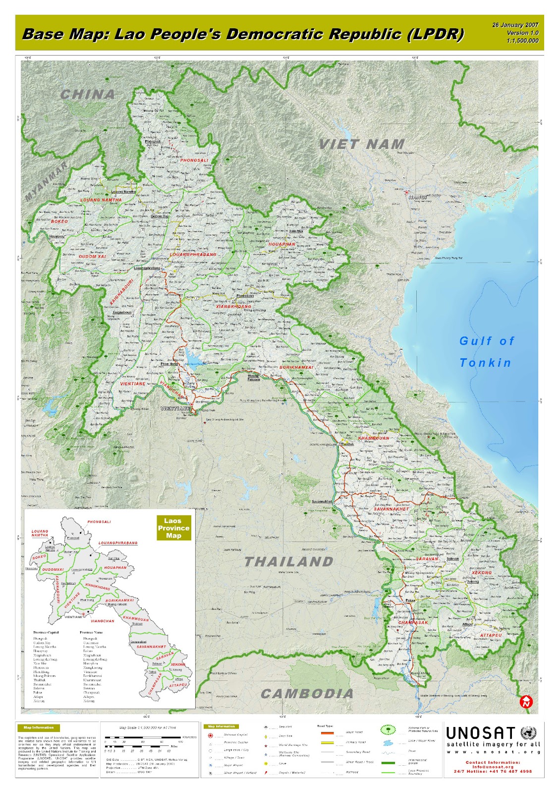 LAOS - GEOGRAPHICAL MAPS OF LAOS
