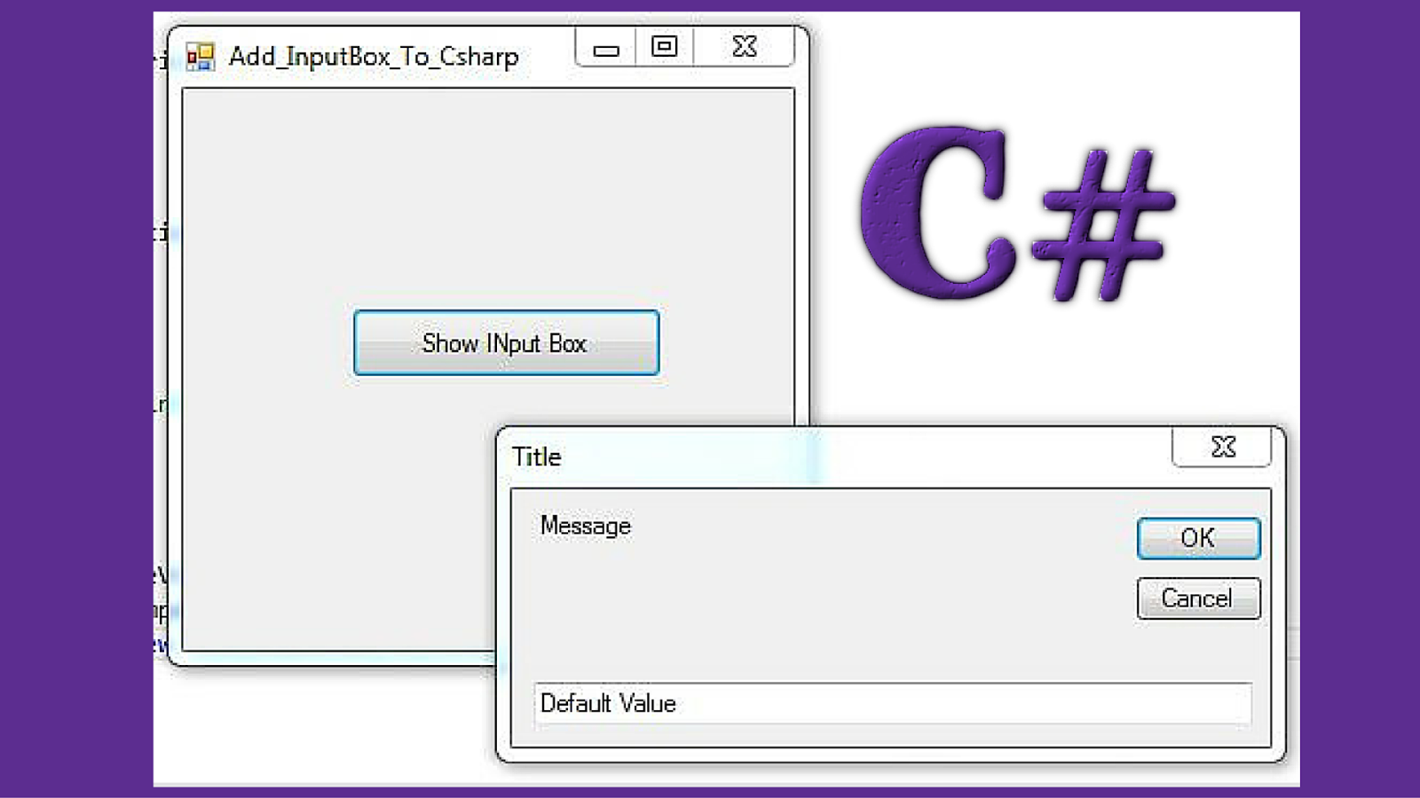 C Add And Use Inputbox In C C Javaphp Programming Source Code 8479