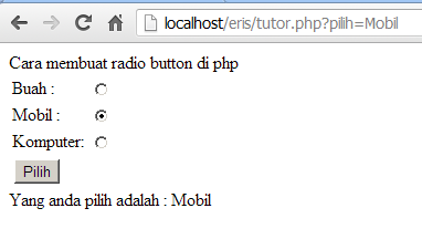 Cara Membuat Radio Button di php | Belajar Pemrograman PHP dan HTML Dan Dunia Komputer
