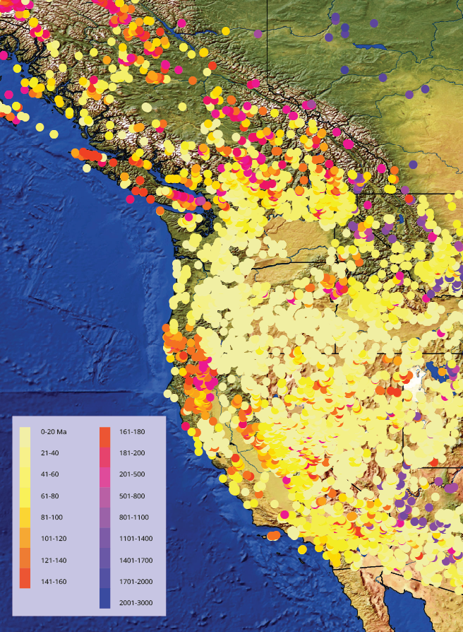 Euhedralism: Argon geochronology maps of North America