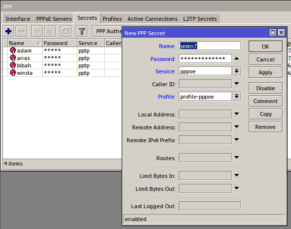 Membuat PPPoe Server Pada Mikrotik ~ Adam Burhani | BLC Telkom, KPLI Klaten