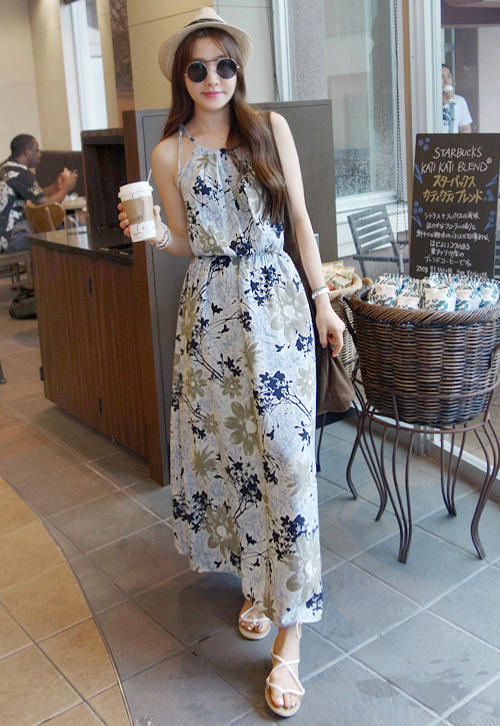 [Miamasvin] Floral Print Maxi Dress | KSTYLICK - Latest Korean Fashion ...