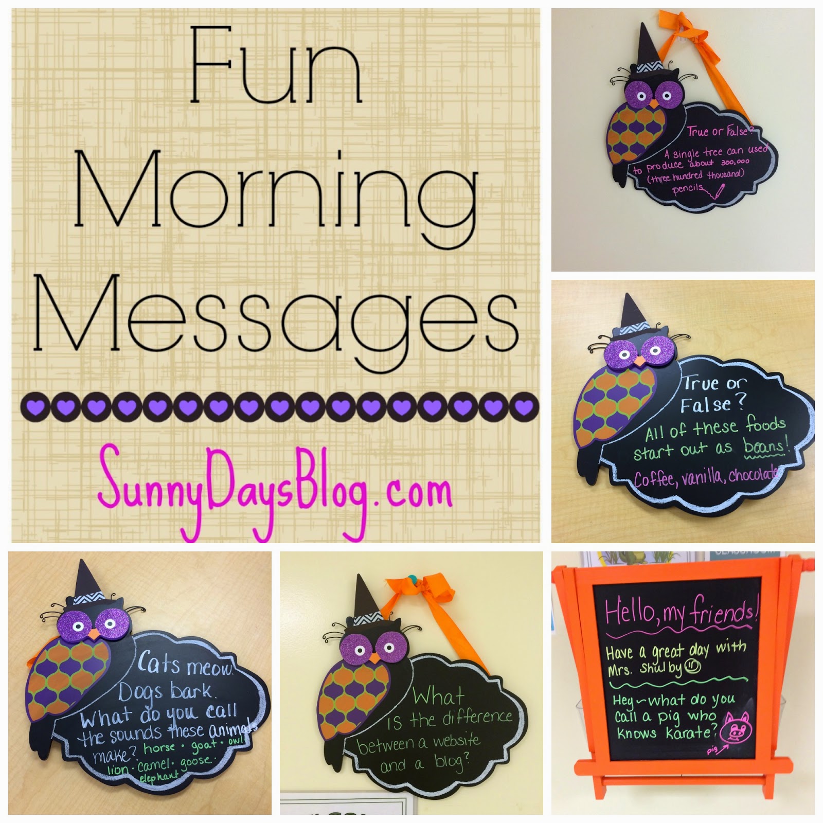 Fun Morning Messages! - Sunny Days in Second Grade