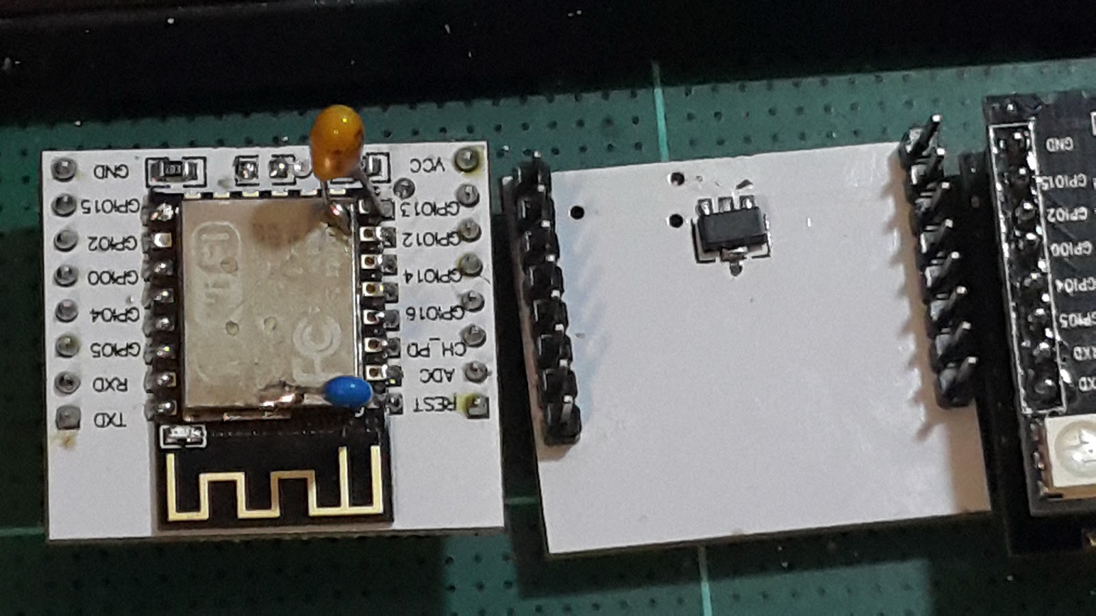 JoeGTEC's path: Assemble parts together and flashing fw. Esp8266-12e,12f + PCB ADAPTER