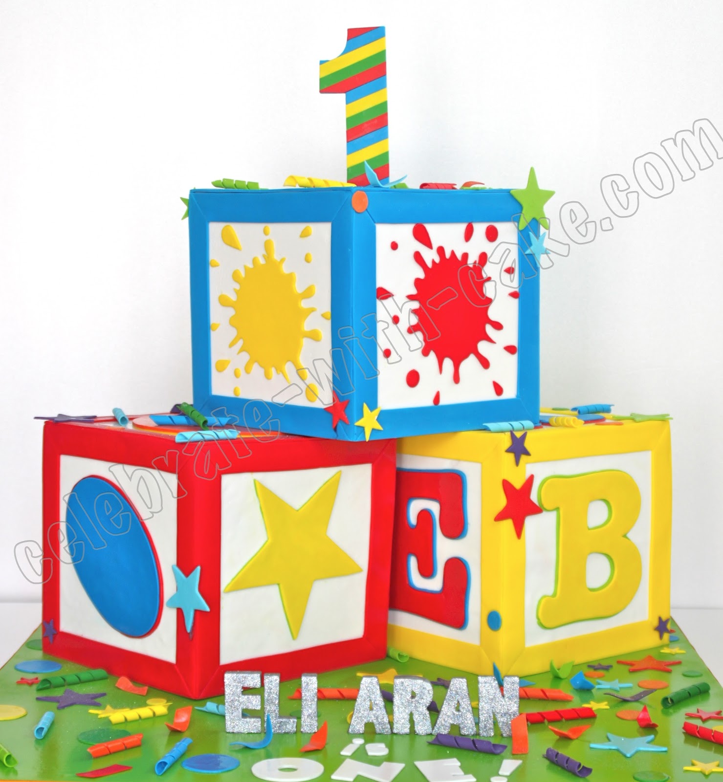 Alphabet Block Cake