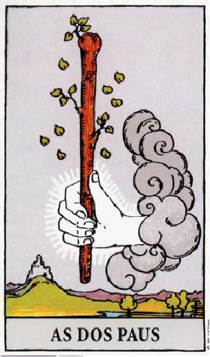 Tarôt - Oráculo Milenar: Arcano 36 - A Iniciação - Ás de Paus