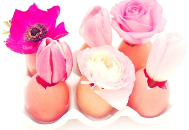 egg shell vase flower display