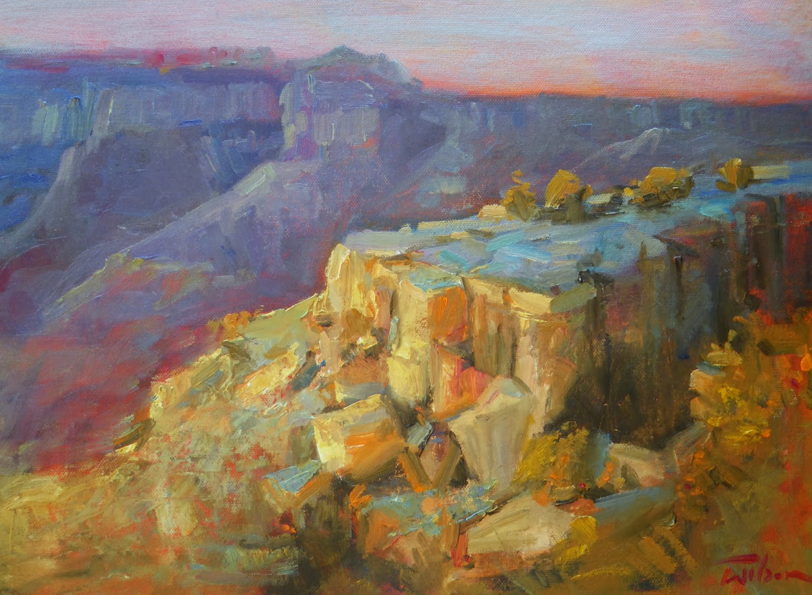 Artist Ron Wilson - Canada: Grand Canyon South Rim oils 12x16