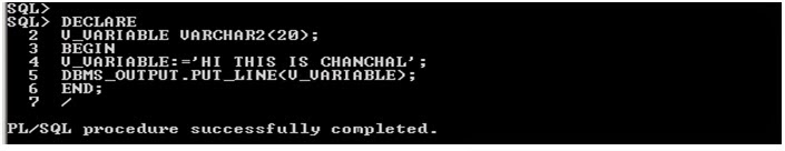 .: DBMS_OUTPUT.PUT_LINE in Oracle