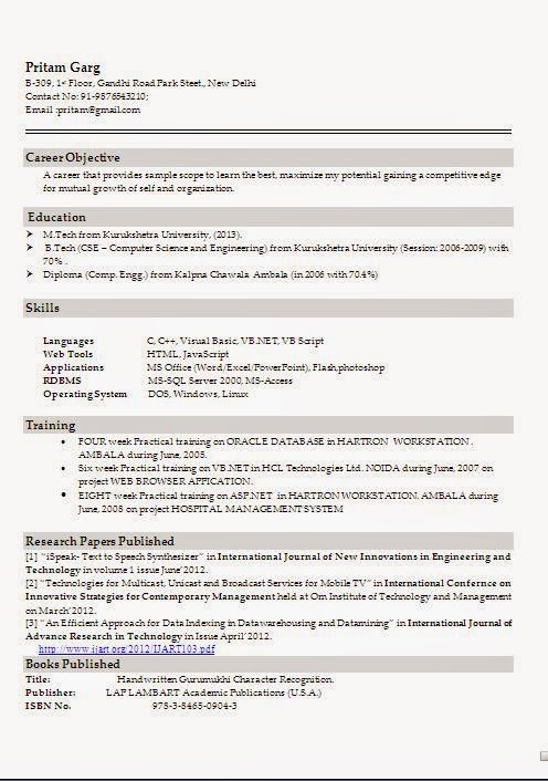 different resume formats