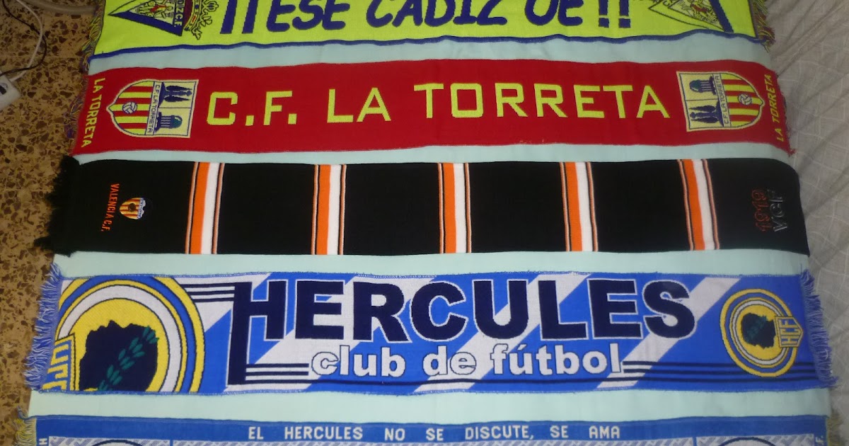 Bufandas de gargol5: Cádiz CF, CF La Torreta, Valencia CF y Hércules CF