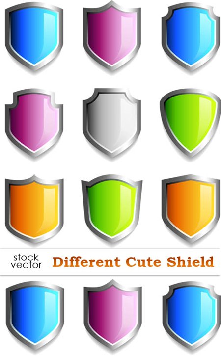 FREE CLIP ART VECTOR: Vectors - Different Cute Shields