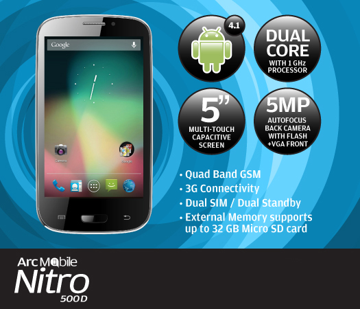 Arc Mobile Nitro 500D: 5-inch Phablet at PHP 4,199 - TeknoGadyet