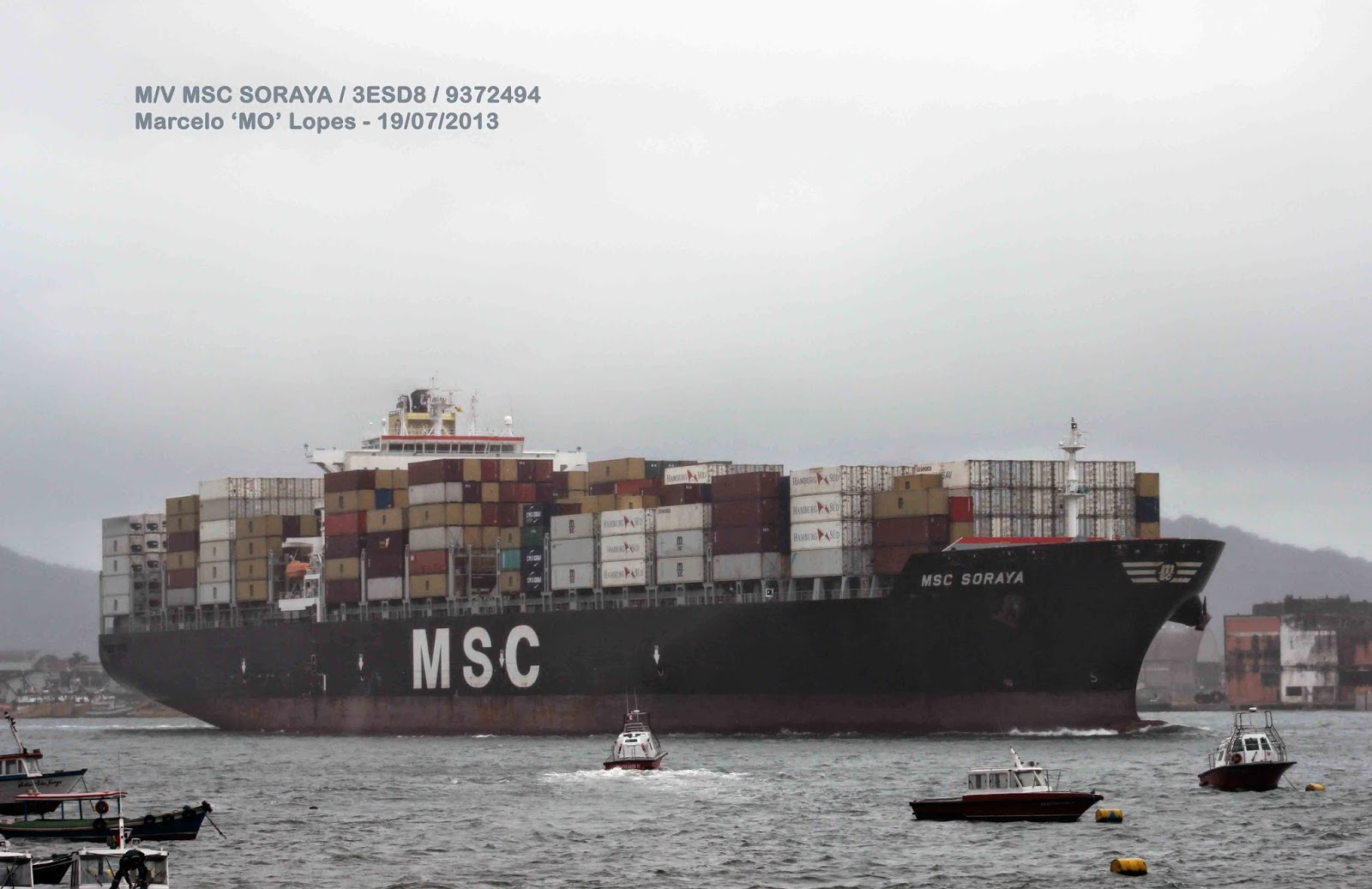 Santos Shiplovers: M/V MSC Soraya / 3ESD8 - Suspendendo de Santos - 19 ...