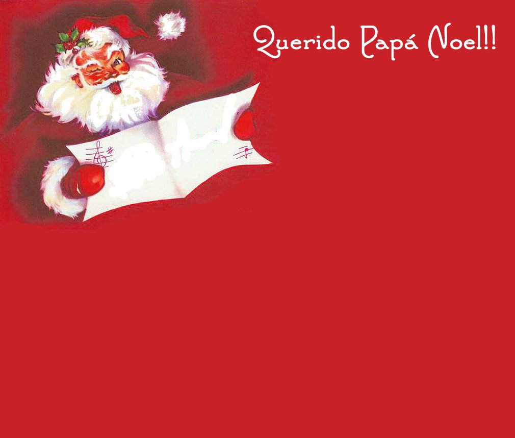 papeles para escribir la carta a Papá Noel o Santa Clauss