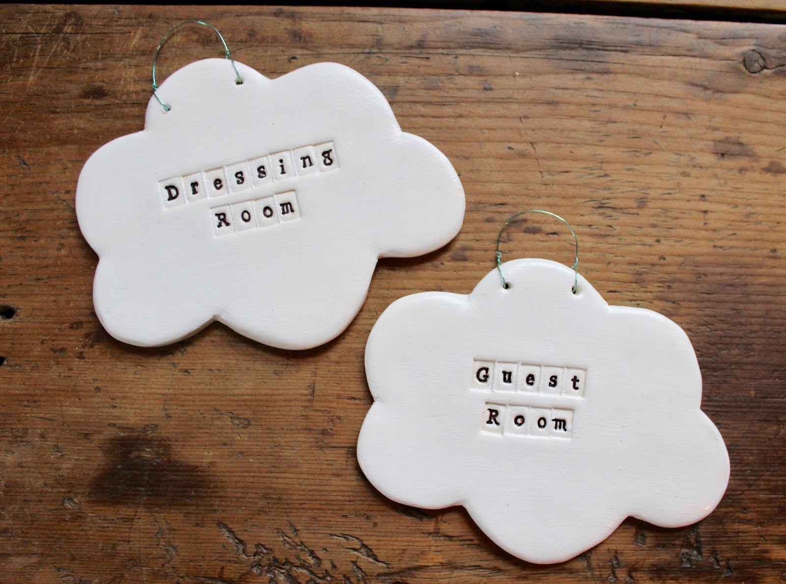 Little Brick House Clayworks: Personalisation (Ceramic clouds)
