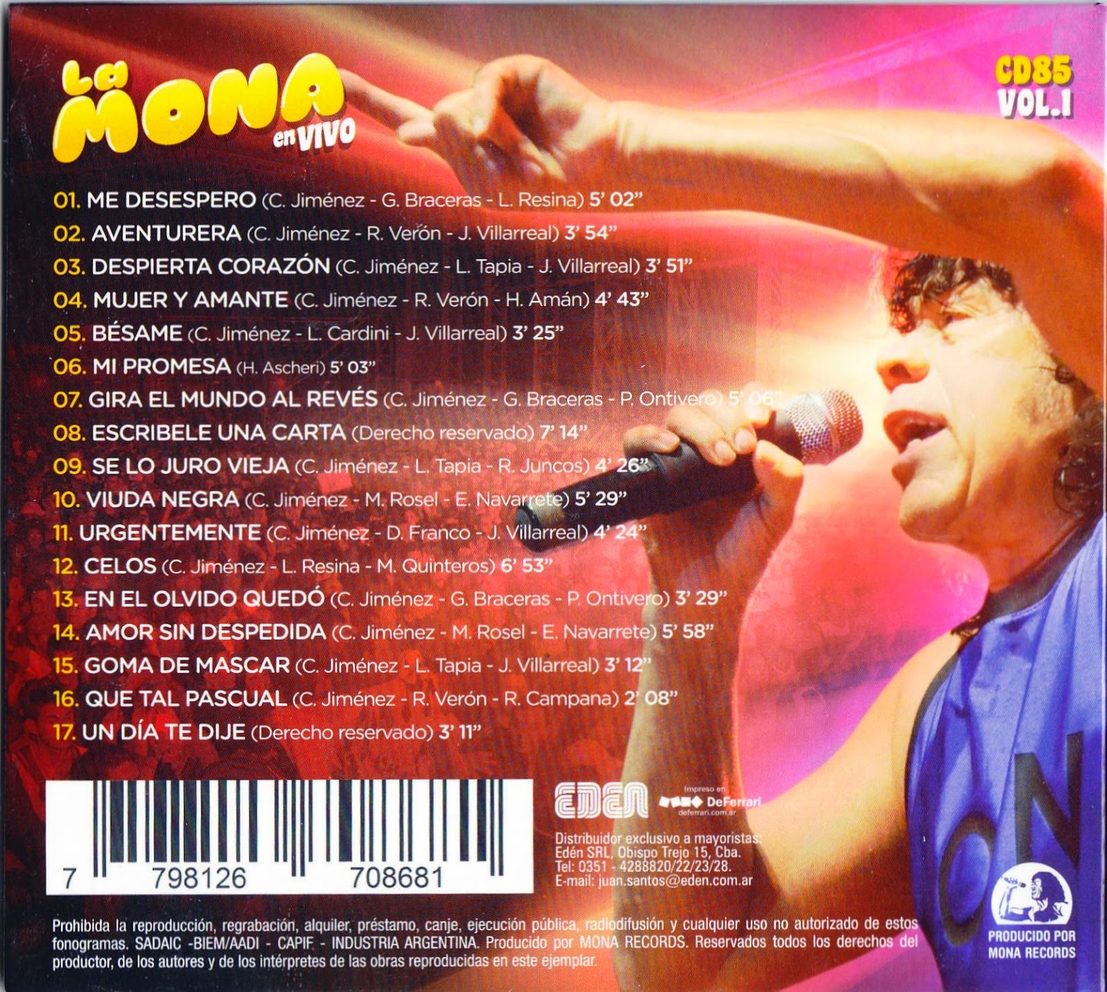 La Mona Jimenez Cd N° 85