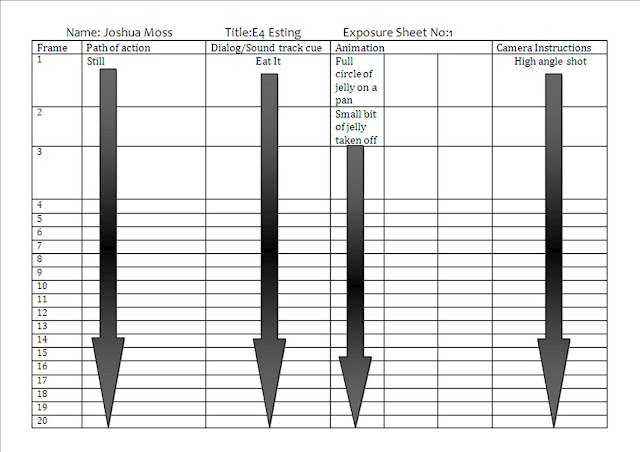 JL01 Joshua Moss Stop Motion Animation: Jelly Stop Motion Dope Sheet