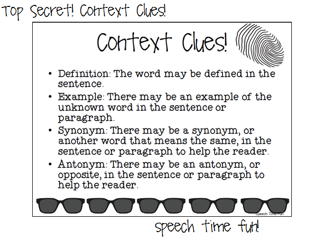 Top Secret! Context Clues Fun! ((and giveaway!!)) - Speech Time Fun ...