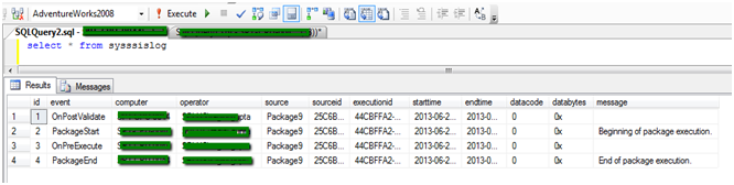 SQL Server SSIS package: SSIS: Logging in SSIS