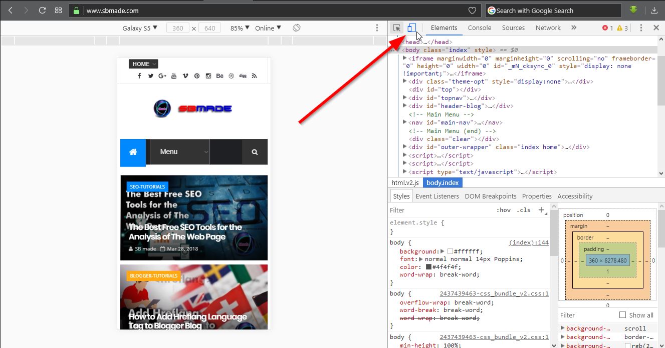 How to Emulate a Mobile Device in a Desktop Browser | SBmade | New Data ...