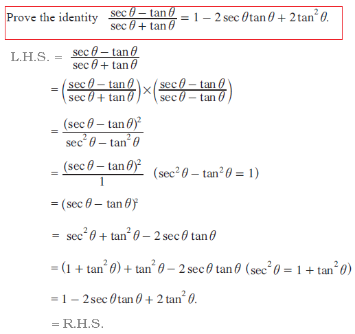 OMTEX CLASSES: Prove the identity [(secθ – tanθ )/(secθ +tanθ)]=1 ...