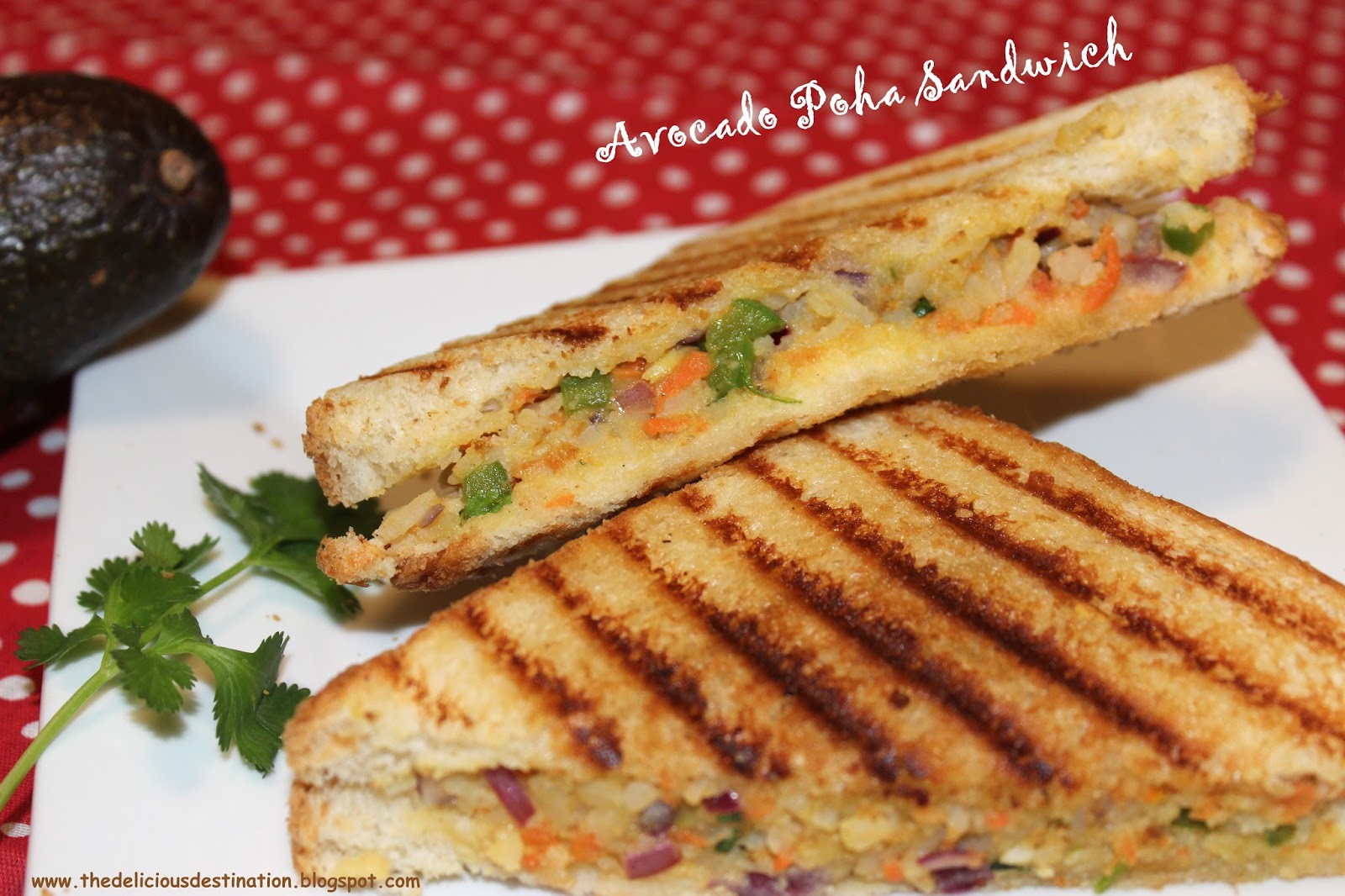 The Delicious Destination: Avocado Poha Sandwich Recipe