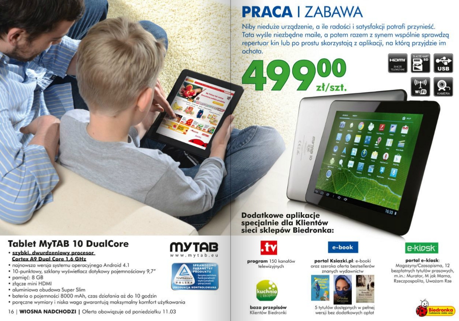 Testujemy produkty z Biedronki: Tablet MyTab 10 Dual Core z Biedronki
