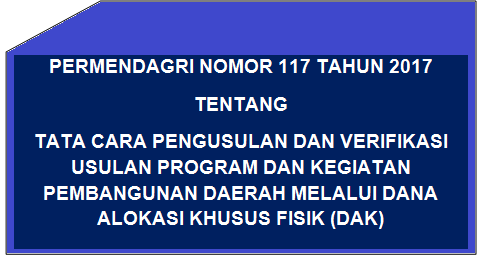 PERMENDAGRI NOMOR 117 TAHUN 2017 TENTANG TATA CARA PENGUSULAN DAN VERIFIKASI USULAN PROGRAM DAN ...