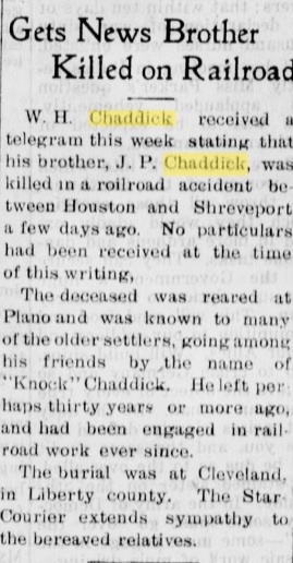 Gone To Texas: William Hewett Chaddick & Family