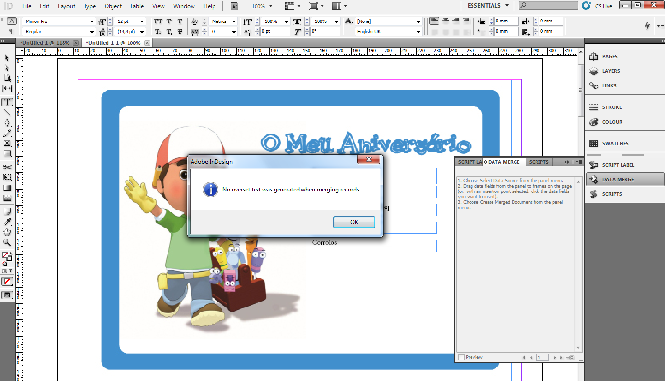 Variable Data Printing: Tutorial Dados Variáveis InDesign