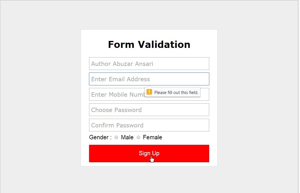 Html Css Js Php Mysqli Tuts With Source Code How To Do Validation With Html And Php