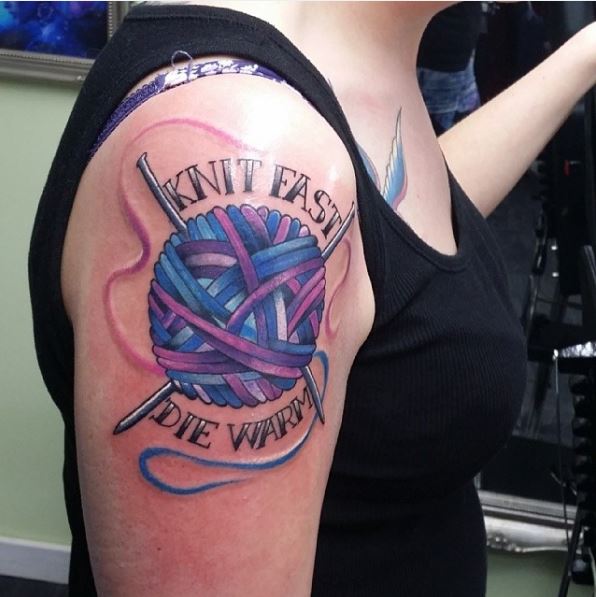 50 Adorable Knitting Tattoos Ideas and Designs (2018) | TattoosBoyGirl ...