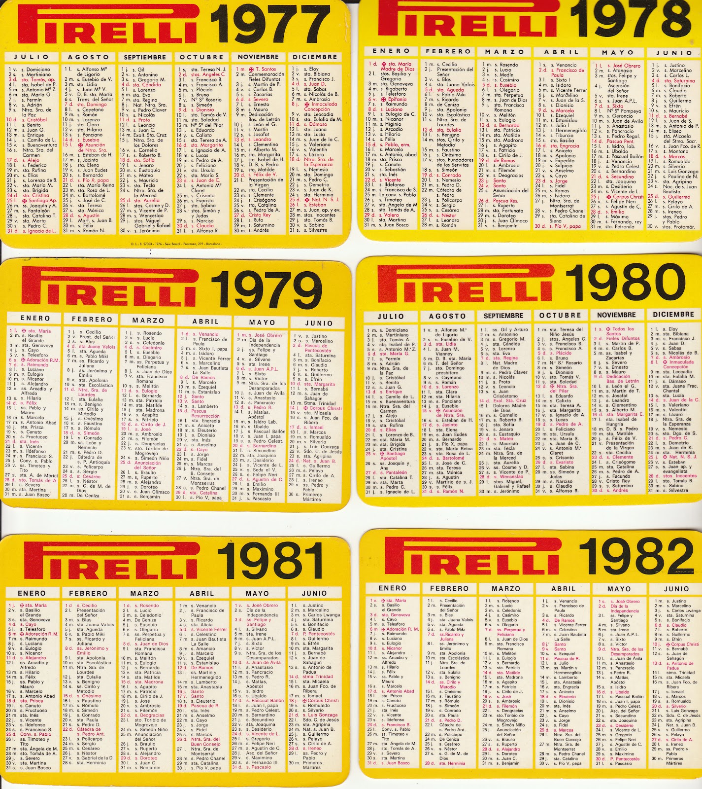 Colecciono calendarios: CALENDARIOS PIRELLI (1959-1985)