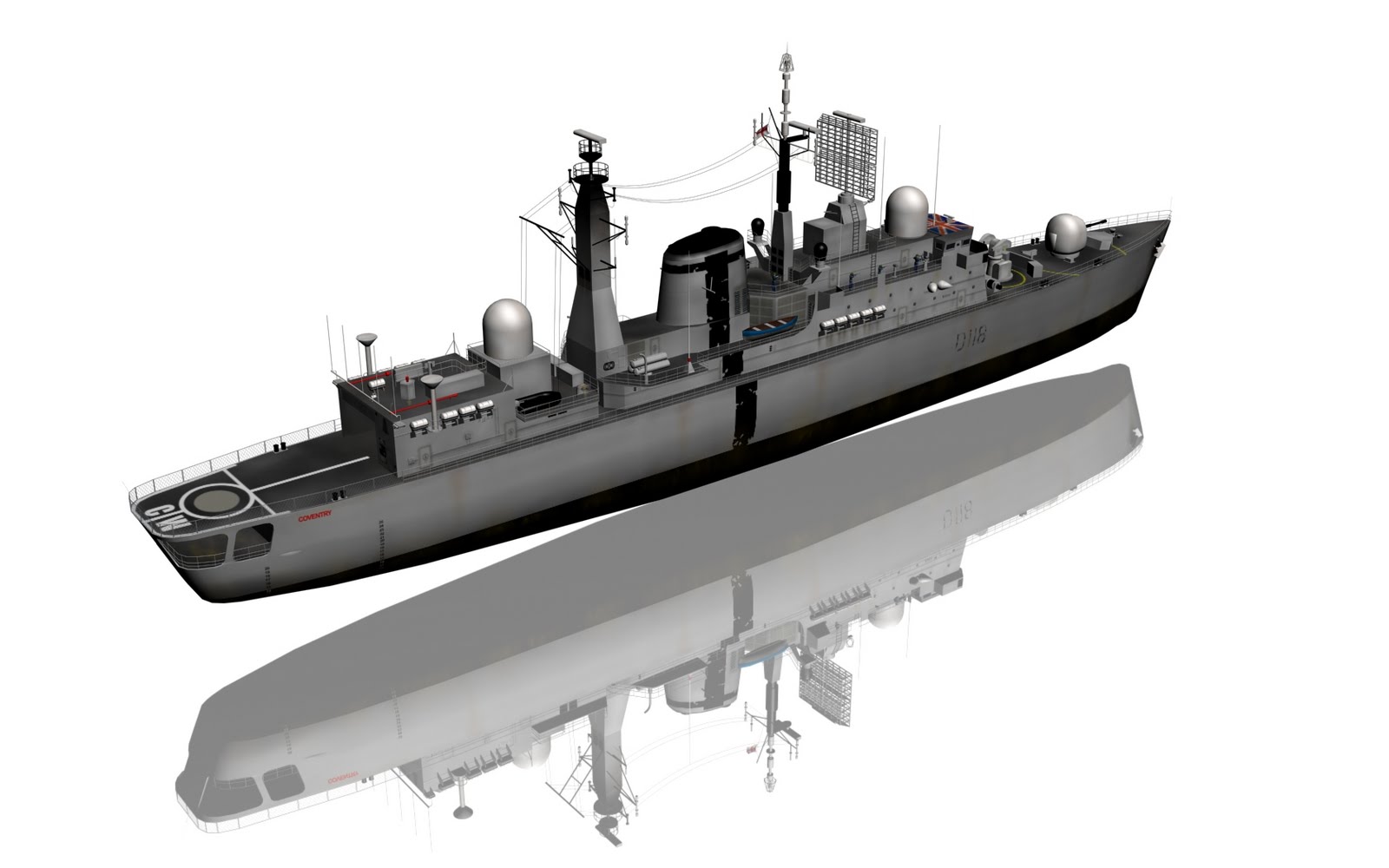 Modelos en 3D / 3D Models: HMS Coventry (D-118)