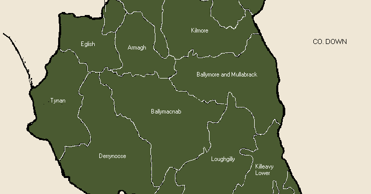 Armagh County Map Area - Map of Ireland City Regional Political