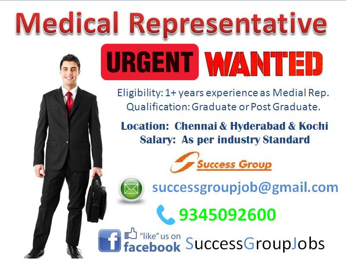 Accoster Coimbatore: MEDICAL REP JOB/ CHENNAI,HYDERABAD & KOCHI