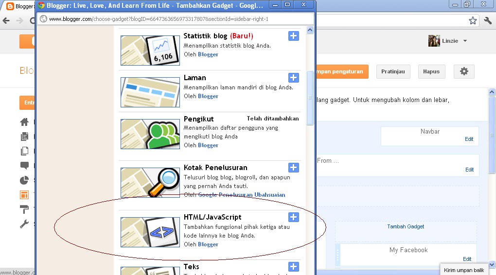 Live, Love, And Learn From Life: Blog Tutorial 1: Cara Menyisipkan Kode ...