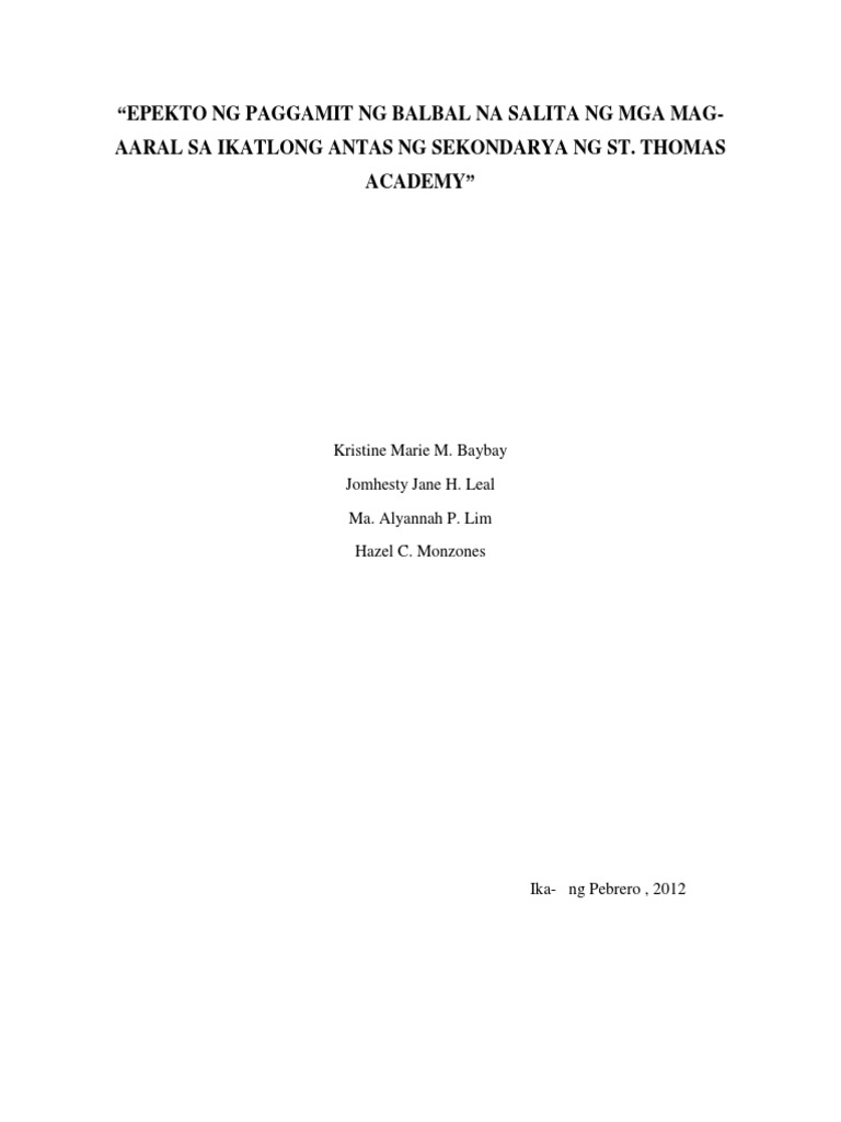 salitang balbal - philippin news collections